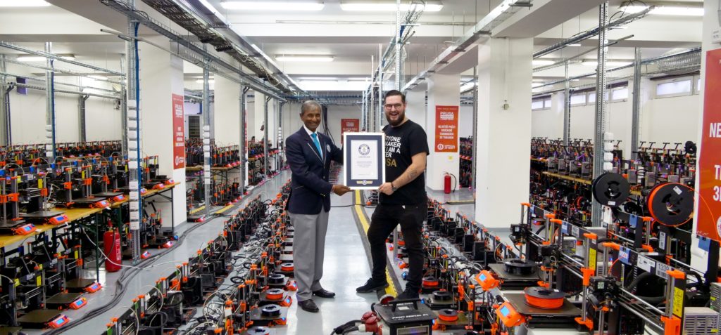 Guinness World Record title: 1096 Original Prusa 3D printers running at ...